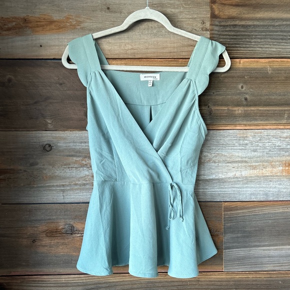 Monteau | Tops | Monteau Peplum Blouse | Poshmark